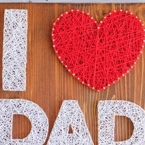 I Love Dad Wood Sign String Art Pattern Printable - I Love Dad DIY ...