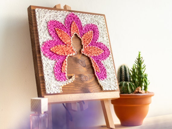 Buddha Wall Decor Buddhism Inspired Lotus String Art Sign for - Etsy