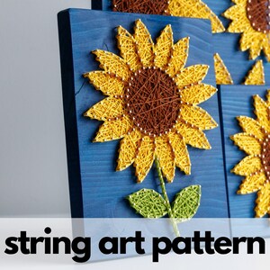 Sunflower DIY String Art Pattern String Art Template Printable Spring String Art Pattern With ...
