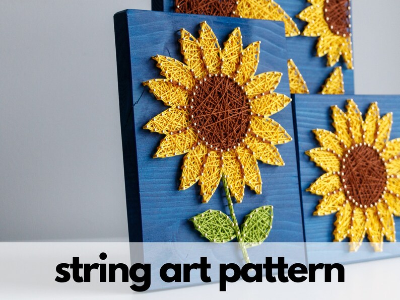 Sunflower DIY String Art Pattern String Art Template - Etsy