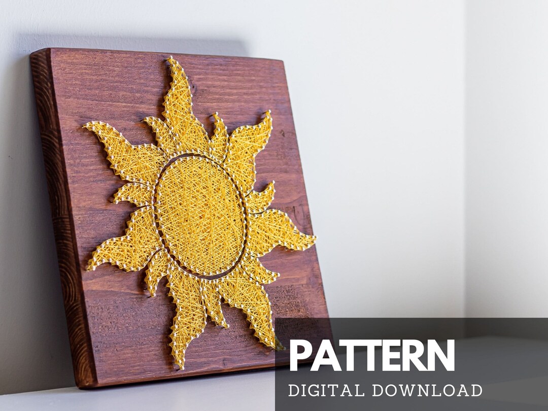 Sun String Art Pattern With Instructions and Tips, Celestial Sun ...