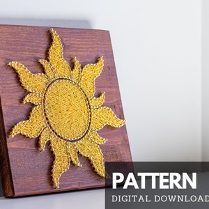 Sun String Art Pattern With Instructions and Tips, Celestial Sun ...