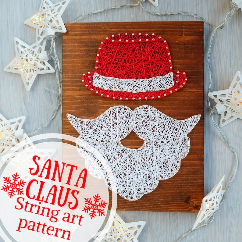 Santa Claus String Art Pattern Printable Christmas String - Etsy