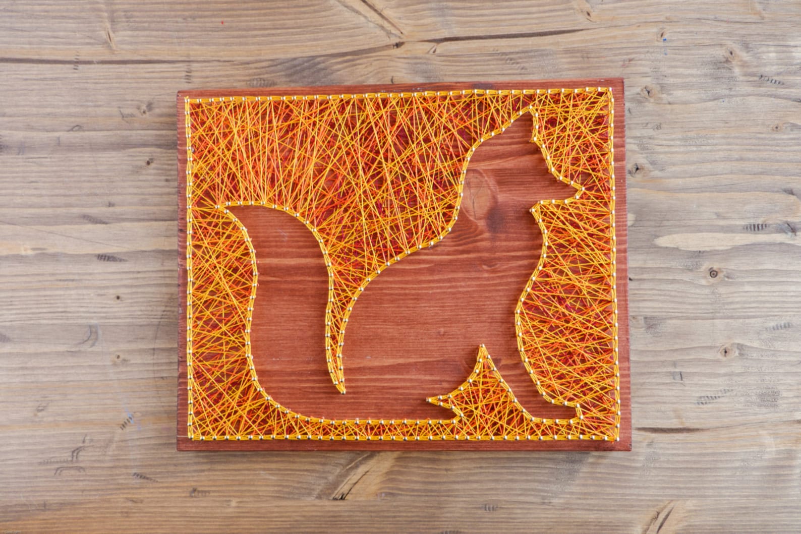 Fox String Art Wall Decor Fox String Art Made on Reclaimed - Etsy