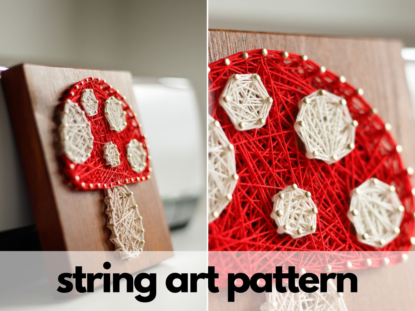 Mushroom String Art Pattern Forest Mushroom String Art - Etsy