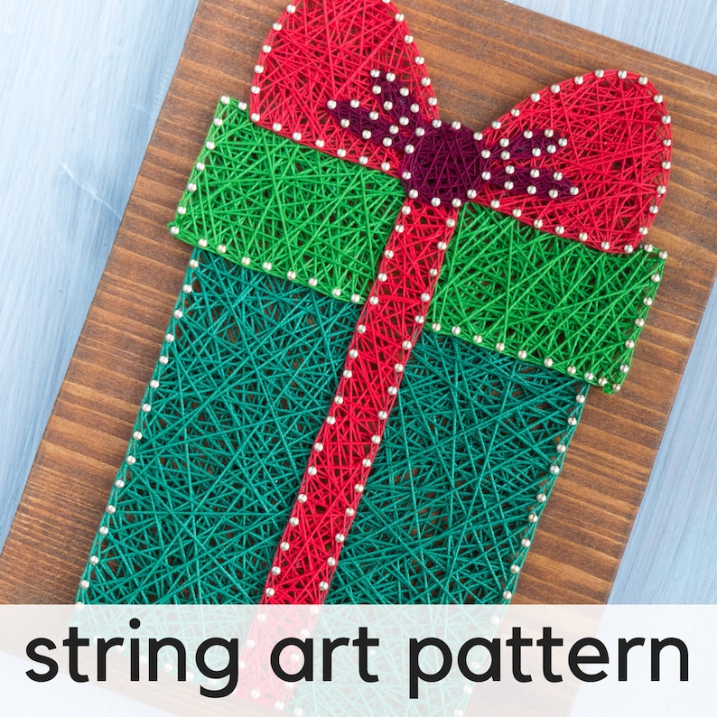 Gift Box String Art Pattern Printable String Art Template - Etsy