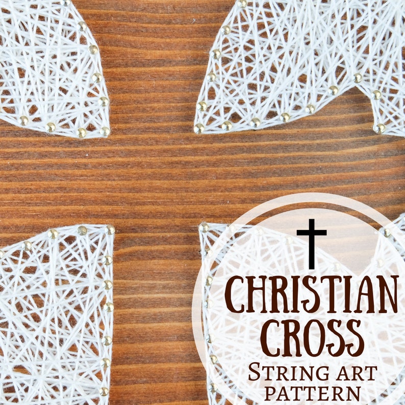 Religious cross DIY string art pattern | Etsy
