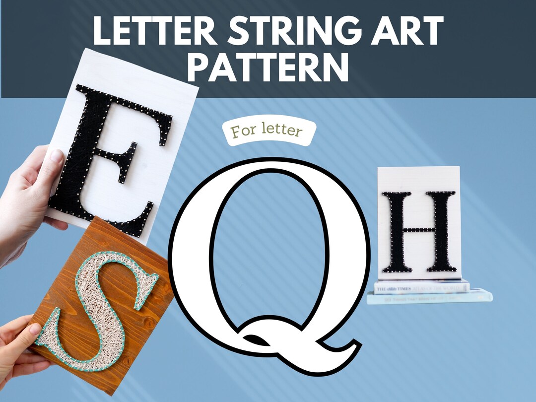 String Art Pattern Printable - Pattern, Template Tutorial for String Art Letter Q - Etsy Australia
