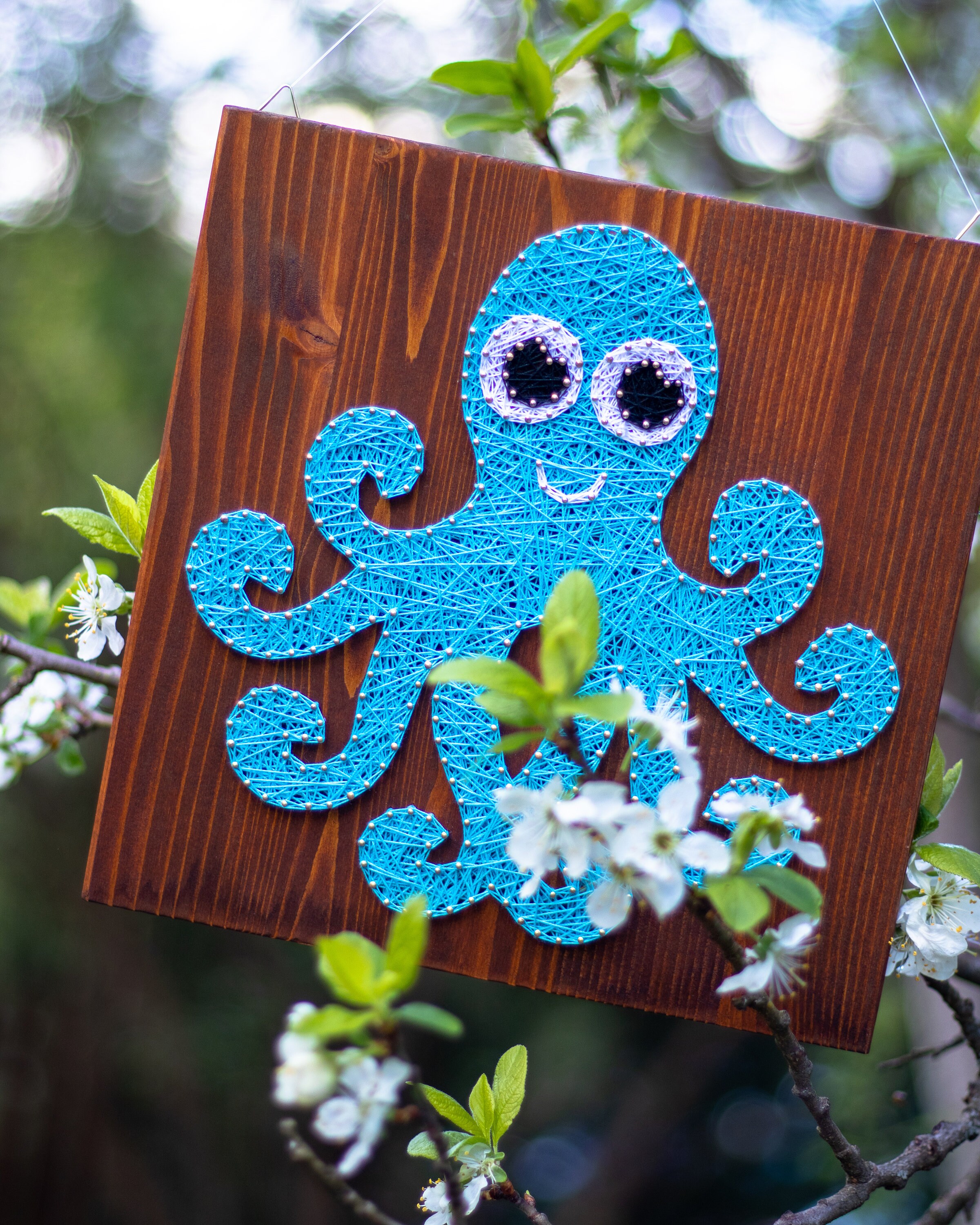 Octopus String Art Decor Smiling Octopus Nautical Wall - Etsy UK