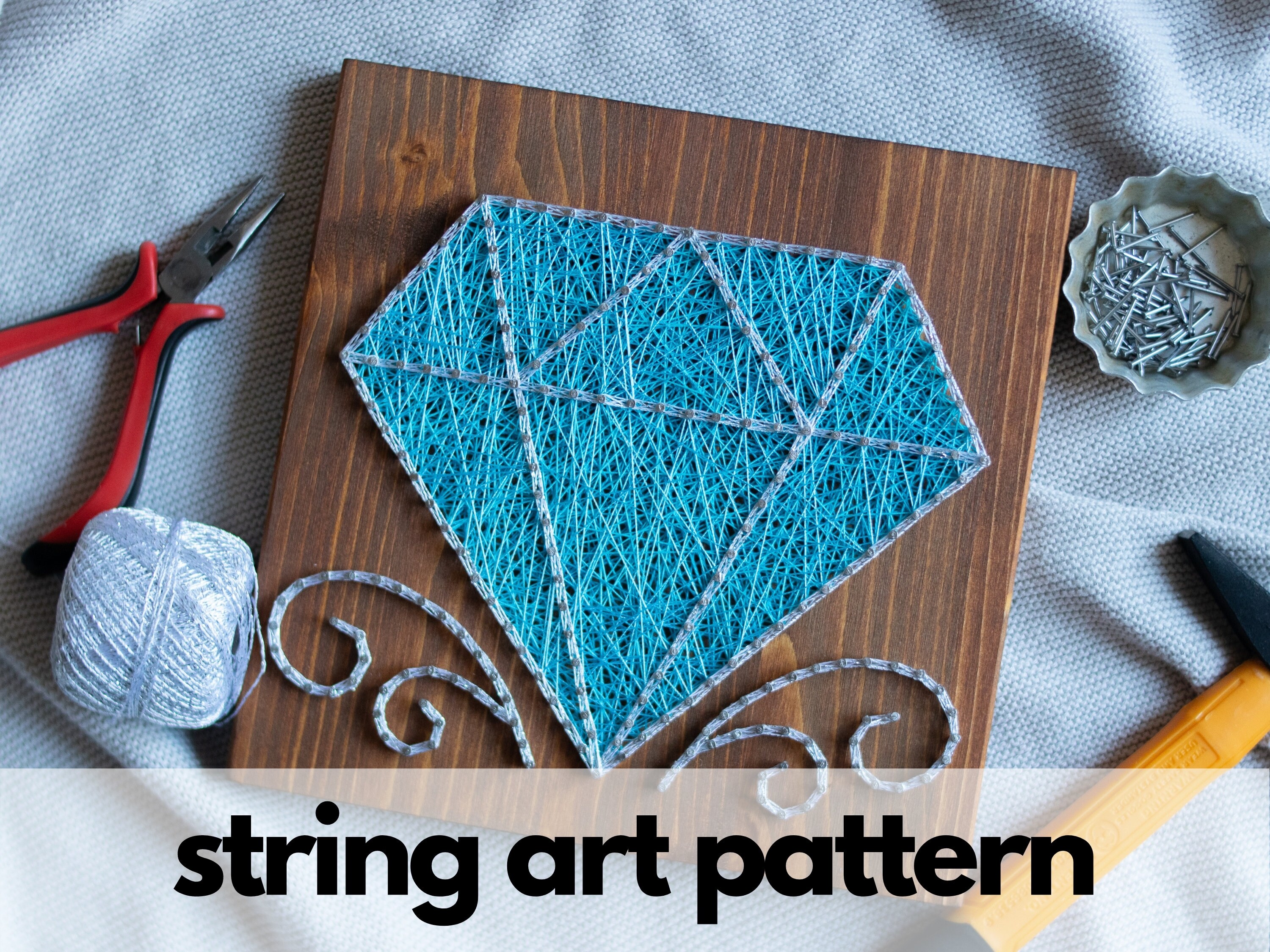 String Art Pattern Printable Diamond Gem String Art Pattern - Etsy