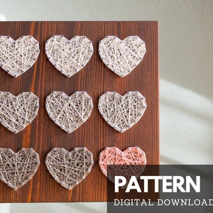 Rainbow Heart String Art Pattern and Instructions, Thread Art Template ...