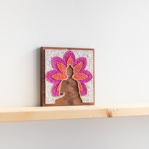 Buddha wall decor Buddhism inspired lotus string art sign for | Etsy