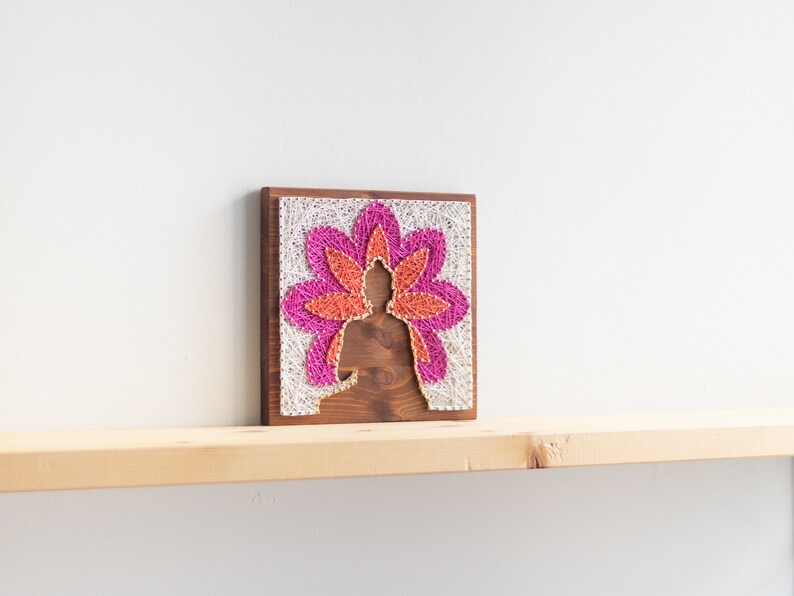 Buddha Wall Decor Buddhism Inspired Lotus String Art Sign for - Etsy
