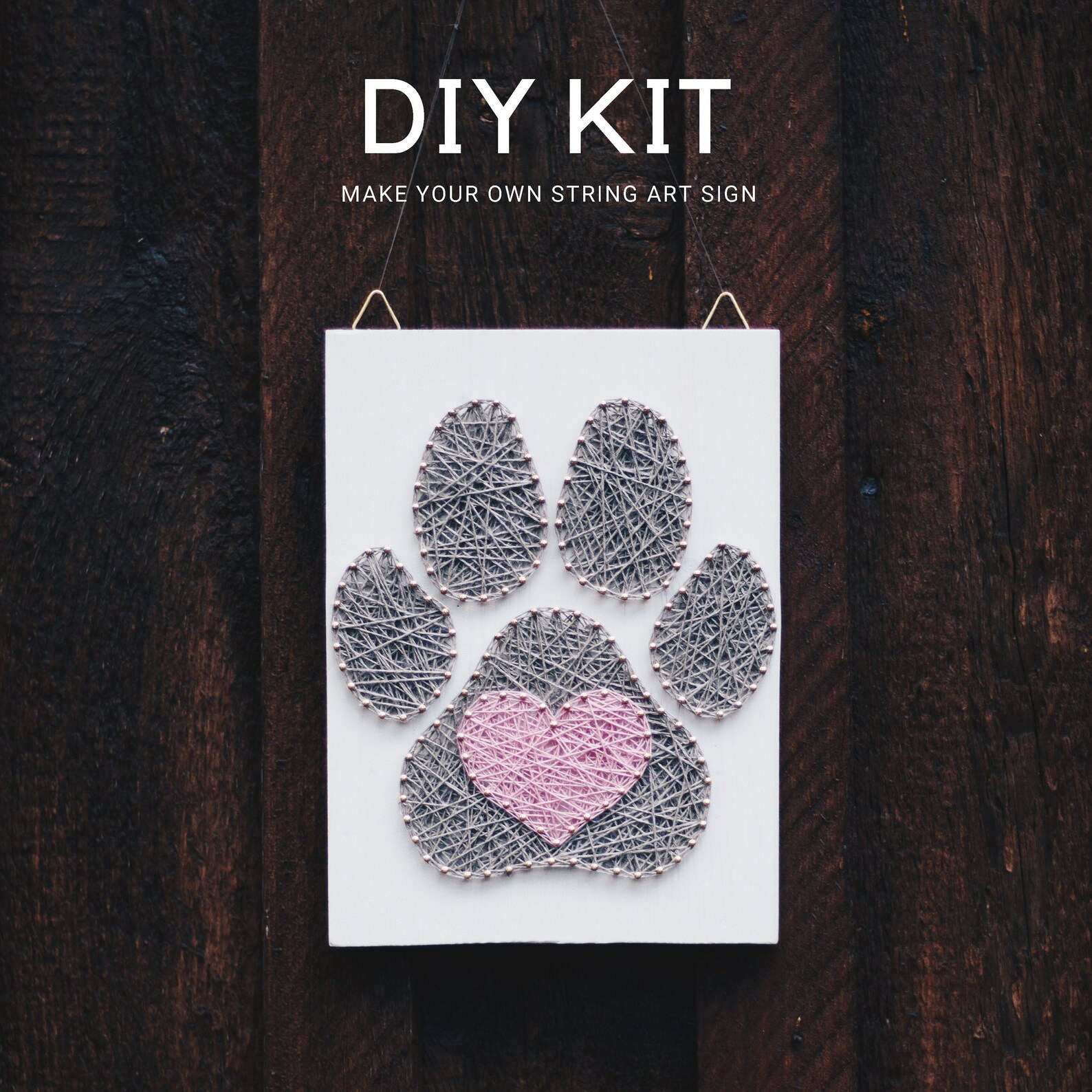 Craft Kit DIY Dog Paw DIY String Art Kit for Adults and Kids | Etsy