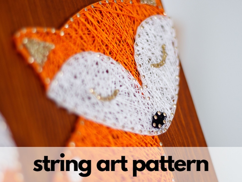 Fox String Art Pattern Printable Woodland Fox String Art - Etsy