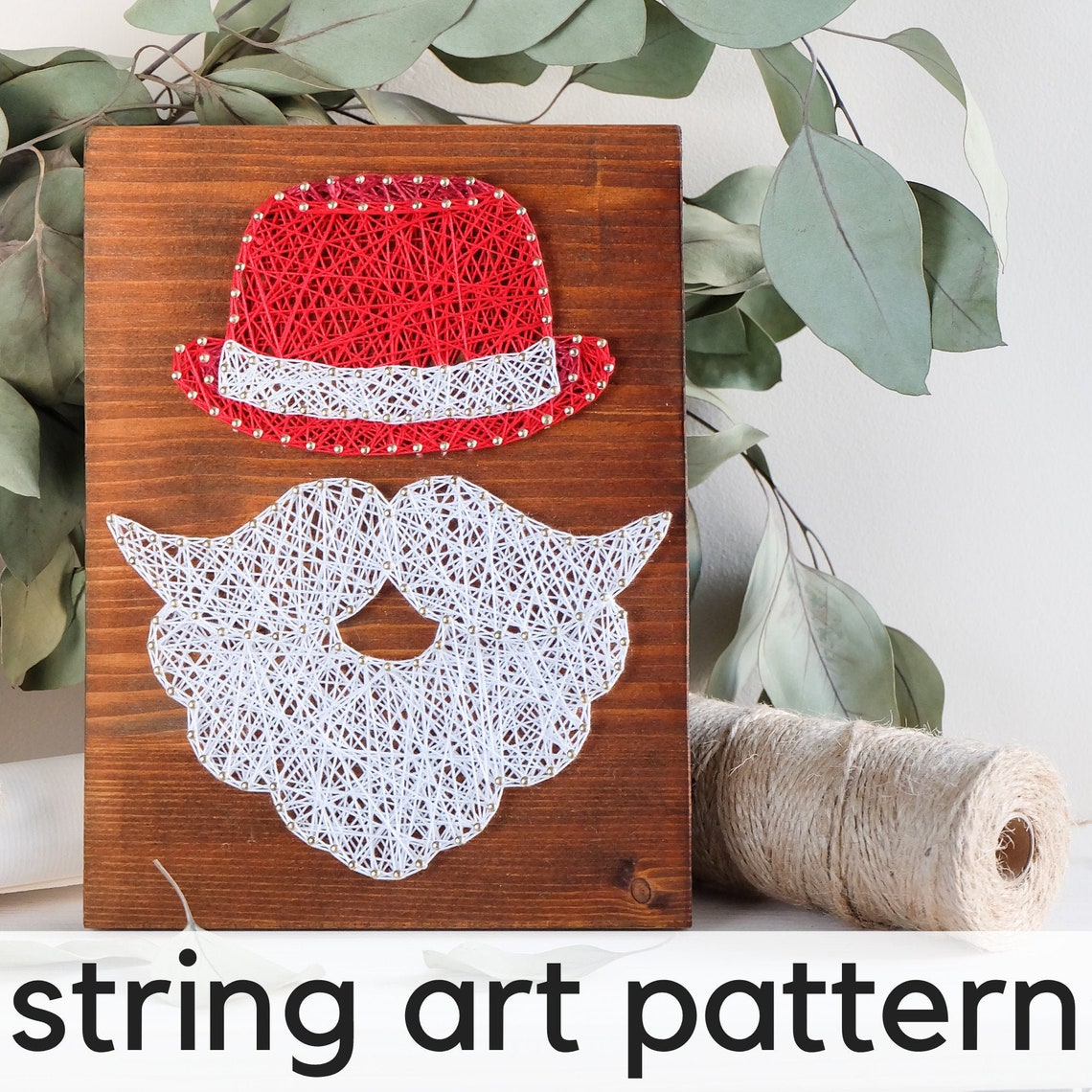 Santa Claus String Art Pattern Printable Christmas String - Etsy