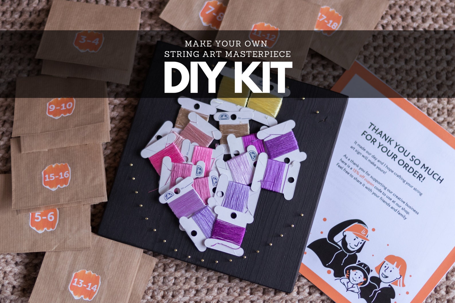 String Art Kit for Adults and Kids DIY String Art Mandala | Etsy