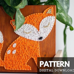 Fox String Art Pattern Printable - Woodland Fox String Art Pattern With ...