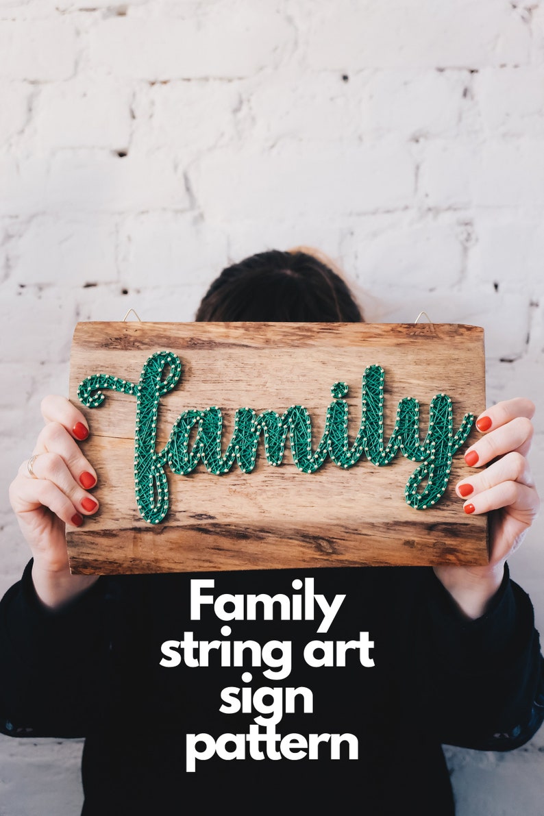 Family Text Wood Sign String Art Pattern Printable Family - Etsy