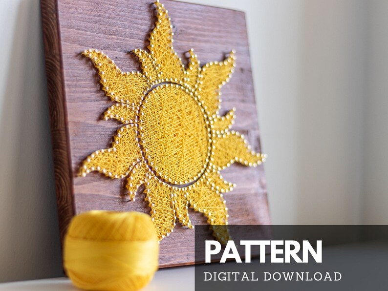 Sun String Art Pattern With Instructions and Tips Celestial - Etsy