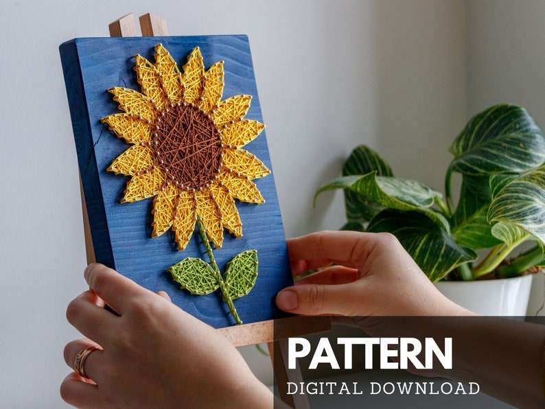 Sunflower DIY String Art Pattern String Art Template - Etsy