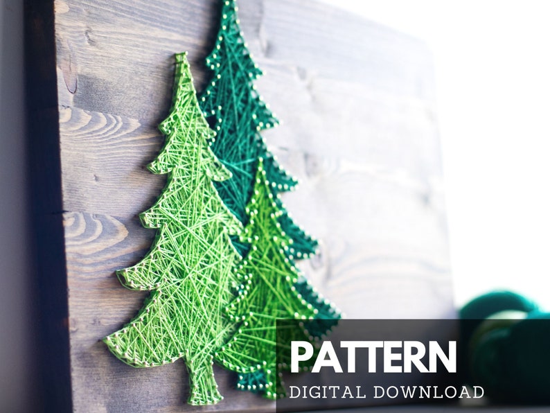 Pine Spruce Tree String Art Pattern Printable Pine Fir - Etsy