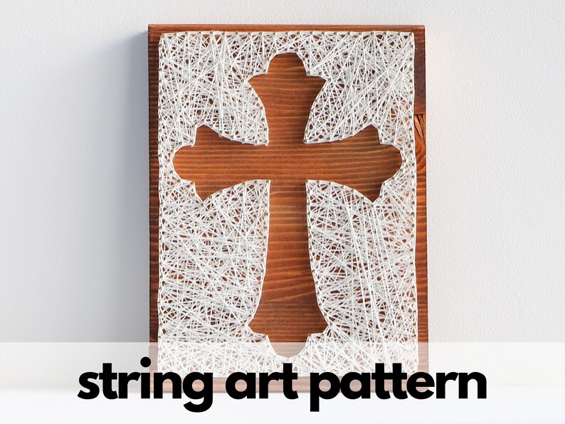 String Art Pattern Printable Religious Cross DIY String Art - Etsy