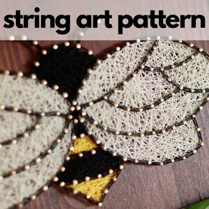 Bee String Art Pattern Printable - Bee DIY String Art Pattern With Instructions. Great Insect ...