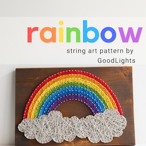 Rainbow String Art Pattern Printable - Rainbow DIY String Art Template ...