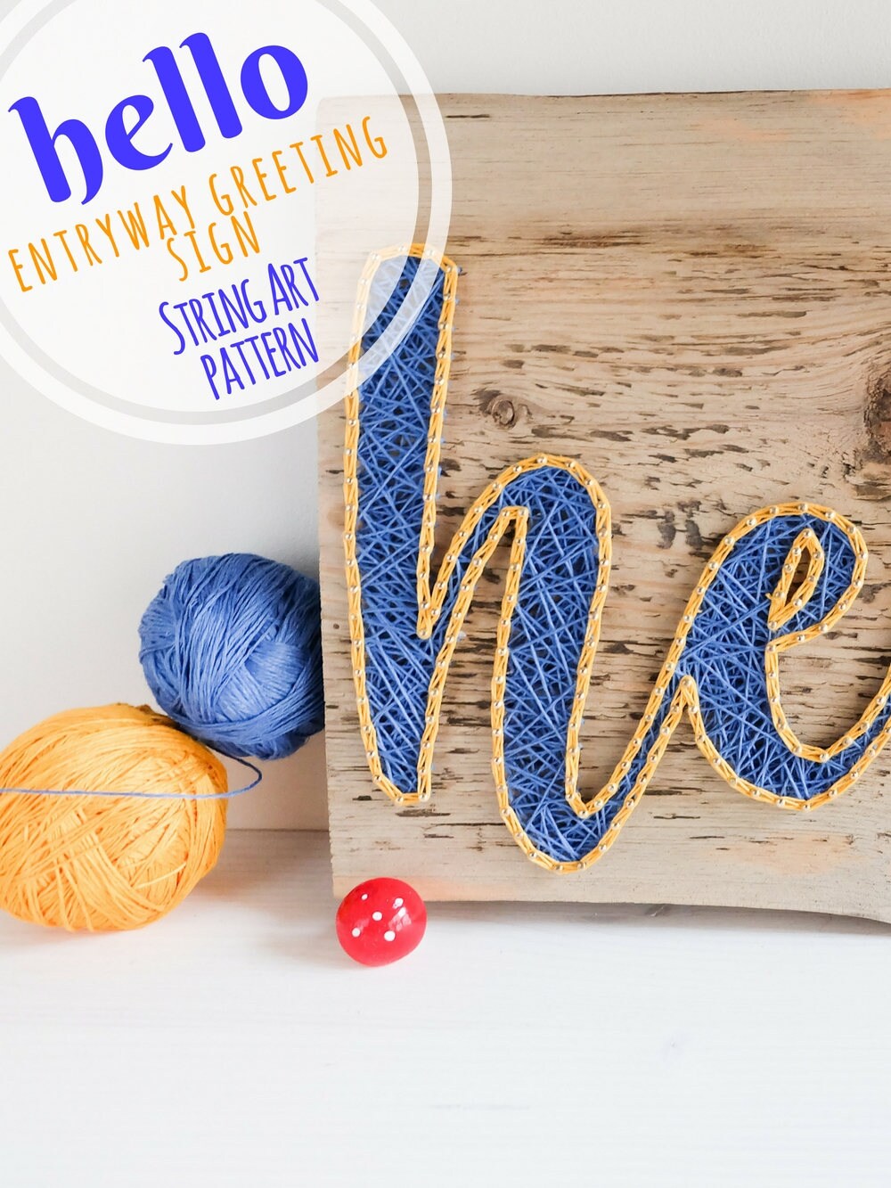 Hello Wood Sign String Art Pattern Printable Hello Sign DIY - Etsy