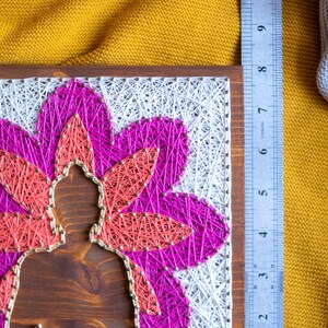 Buddha Wall Decor, Buddhism Inspired Lotus String Art Sign for Modern ...