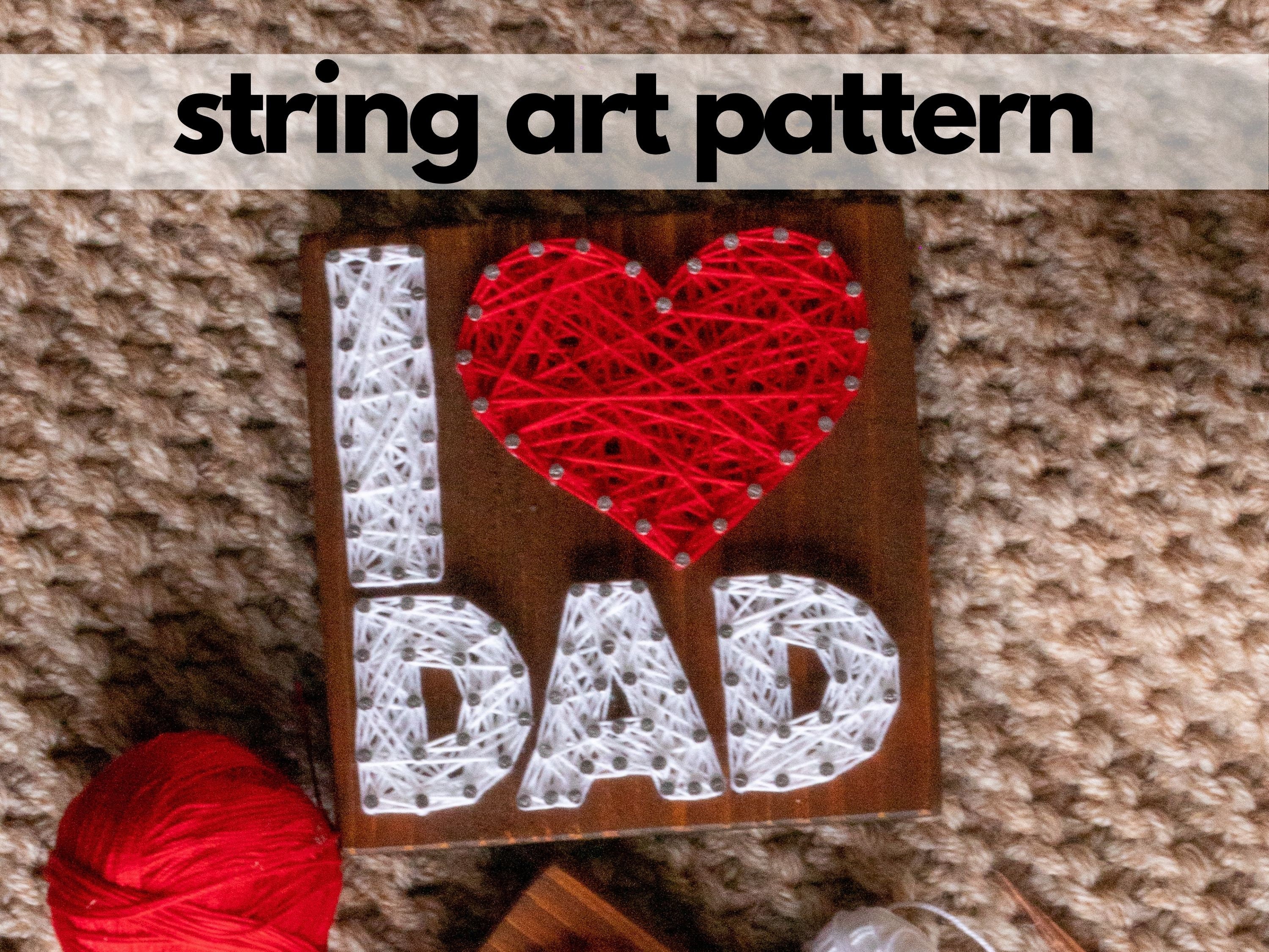 I Love Dad and I Love Mom String Art Patterns Printable | Etsy