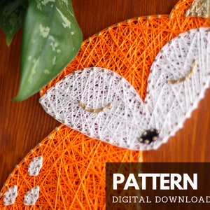 Fox String Art Pattern Printable - Woodland Fox String Art Pattern With ...