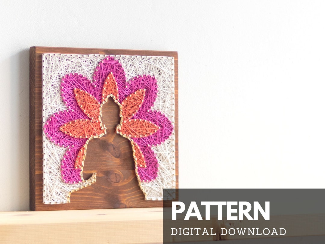 String Art Pattern Printable - Buddha and Lotus DIY String Art Pattern ...