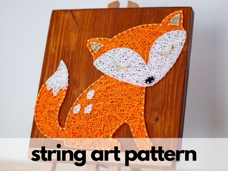 Fox String Art Pattern Printable Woodland Fox String Art - Etsy