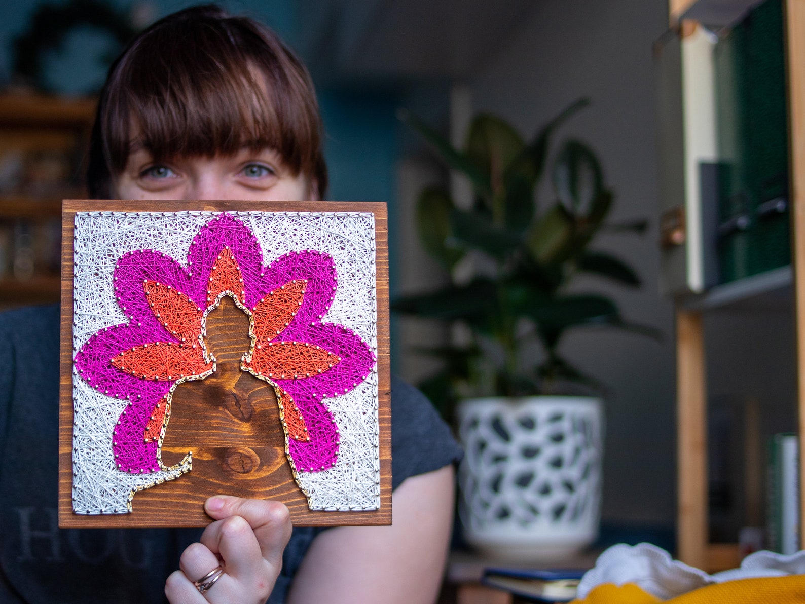 Buddha Wall Decor, Buddhism Inspired Lotus String Art Sign for Modern ...