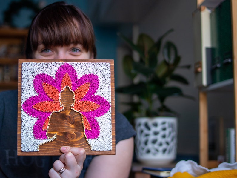 Buddha Wall Decor Buddhism Inspired Lotus String Art Sign for - Etsy