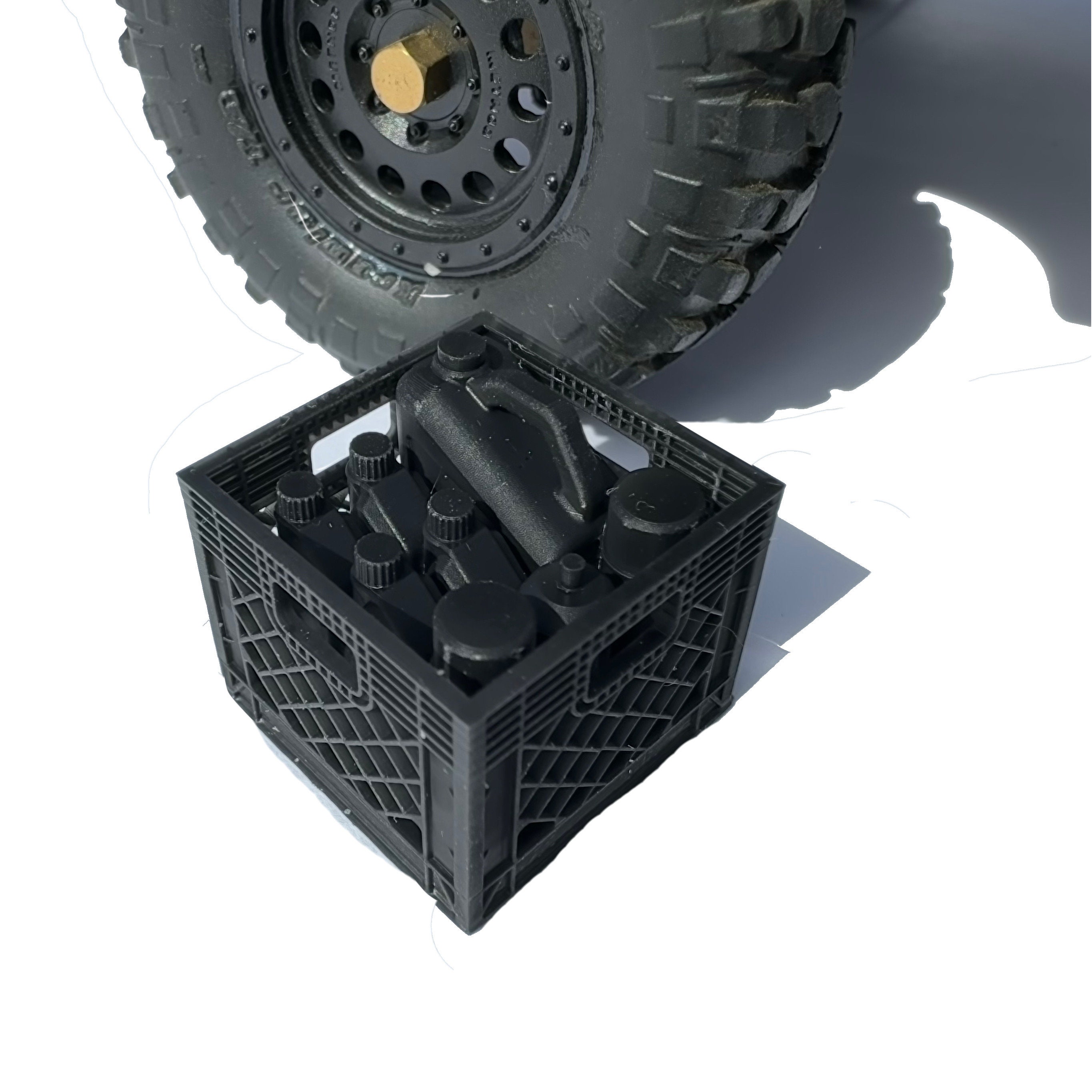 1/24 Scale Milk Crate With Oil Bottles and Spray Cans SCX 24 Furitek ...