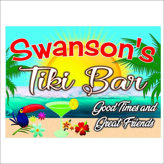 Custom Tiki Sign Featuring a Beach Theme - Etsy