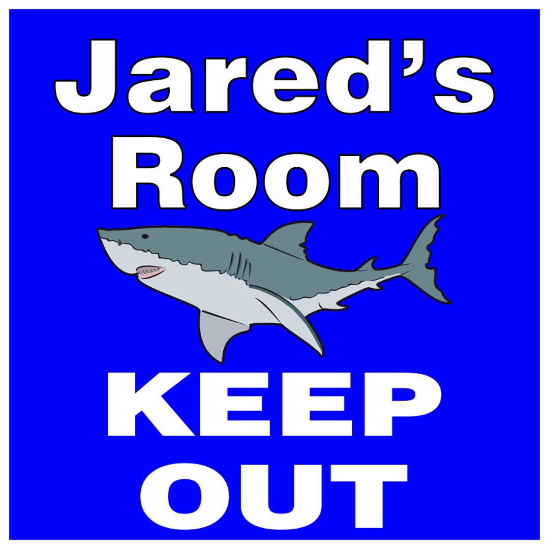 Shark Room Sign or Door Sign -add Name- FREE SHIPPING! - Etsy