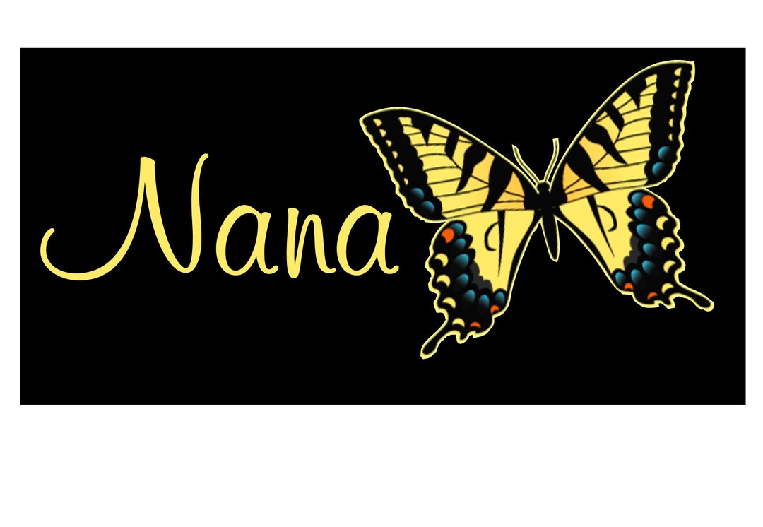 Nana License Plate, Yellow Butterfly License Plate / Add a Name Free - Etsy
