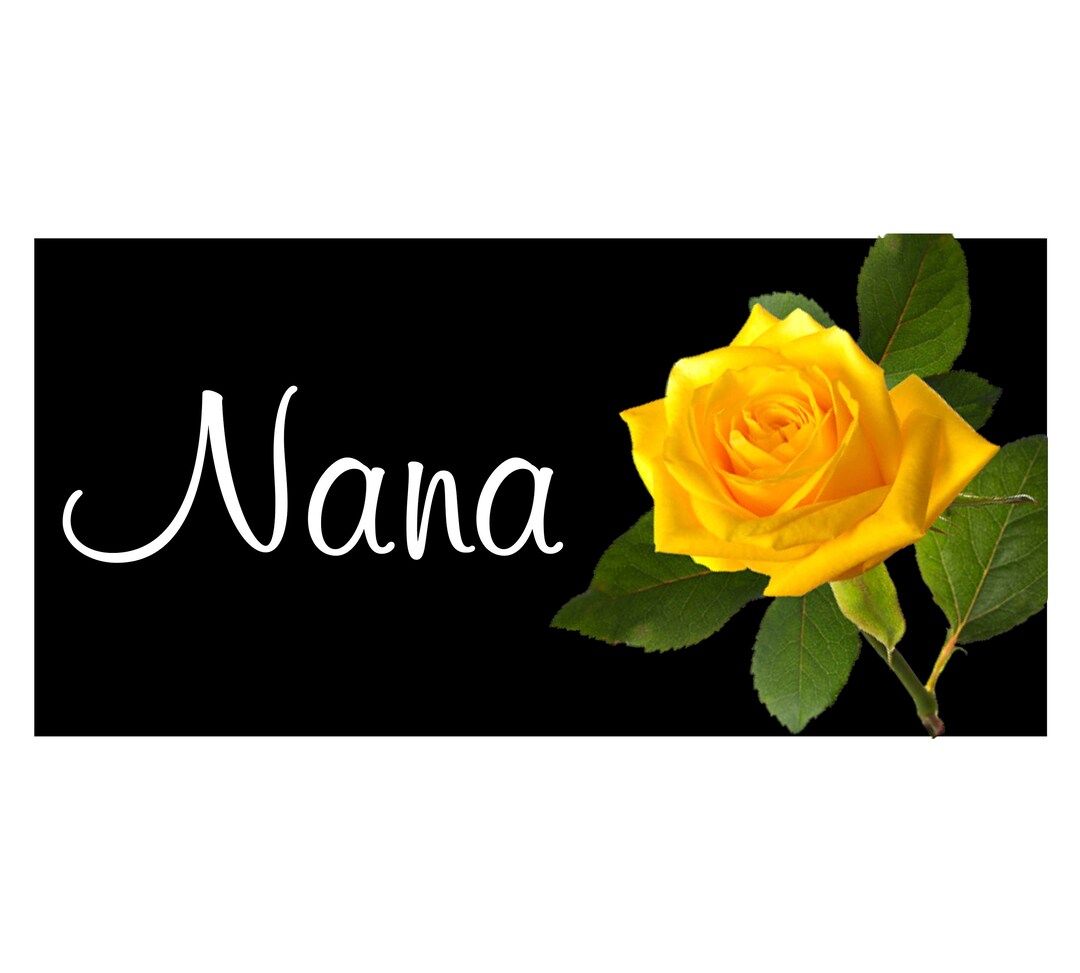Nana License Plate, Yellow Rose License Plate / Add a Name Free - Etsy