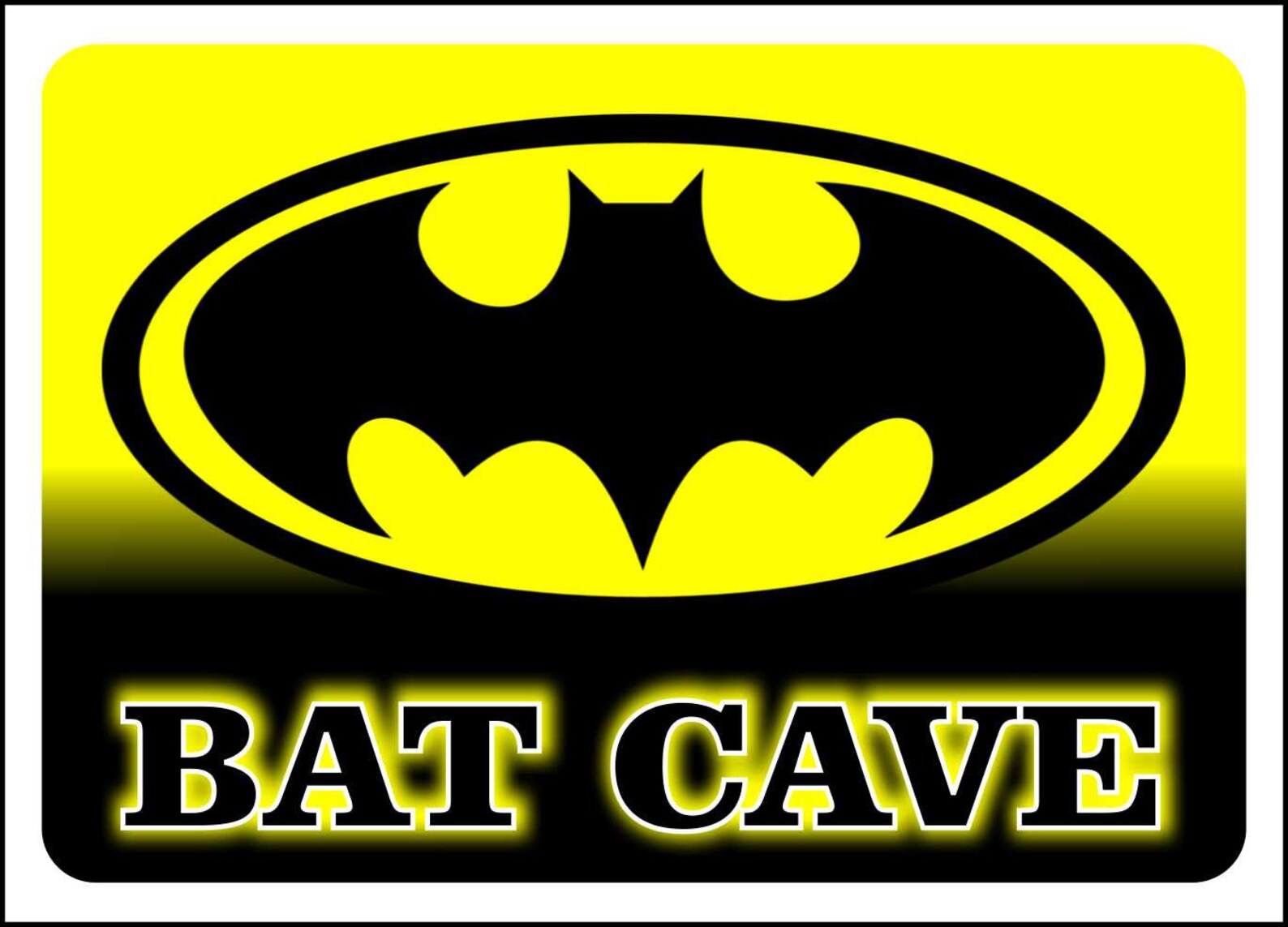 Batman Cave Sign the Bat Cave Batman Sign | Etsy