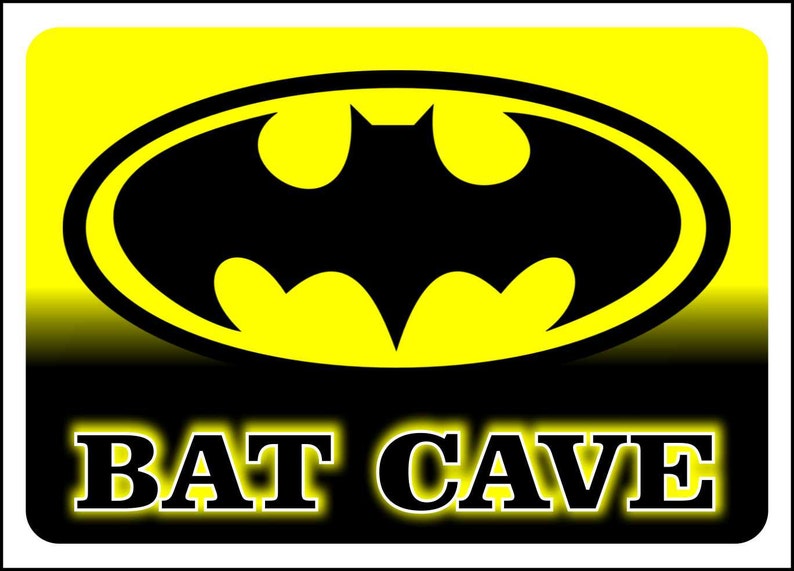 Batman Cave Sign the Bat Cave Batman Sign | Etsy