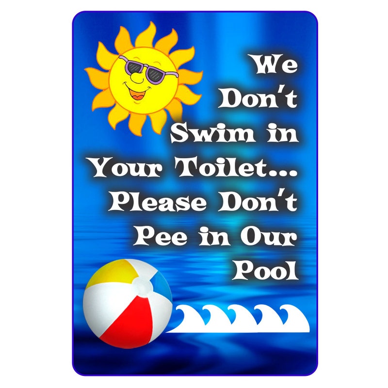 No Peeing in Pool - Etsy