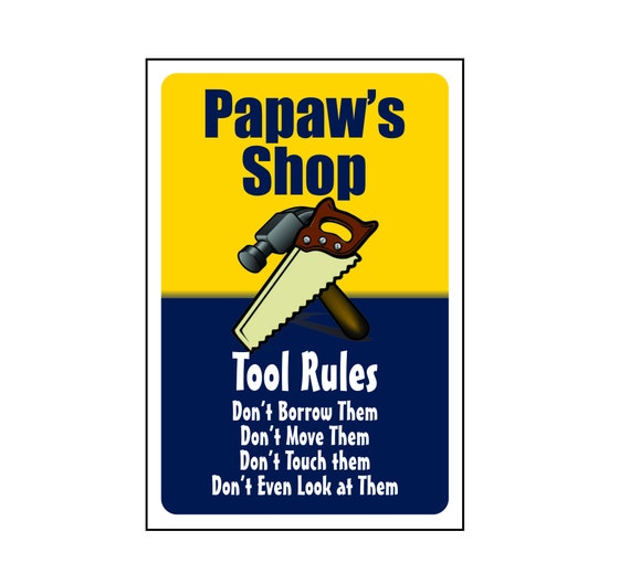 Tool Shop Tool Rules Sign Add Name | Etsy