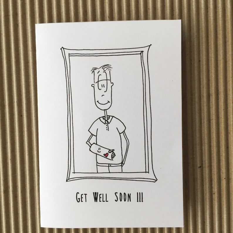 Get Well Printable Card for Men or Boys, Envelope, Label, Paper ...