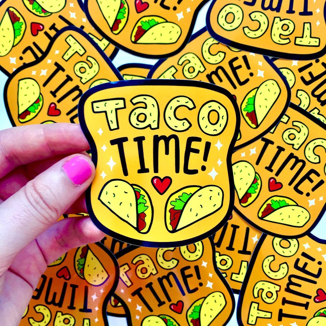 Taco Time Sticker Taco Vinyl Sticker Taco Lover Foodie - Etsy