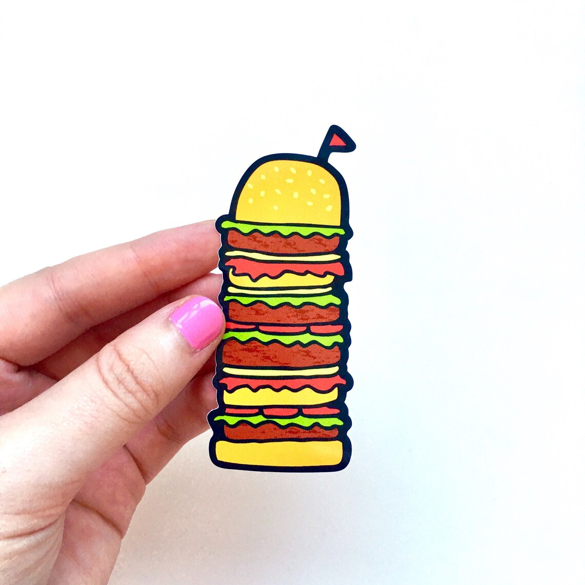 Big Burger Sticker Burger Vinyl Sticker Foodie Gift Burger - Etsy