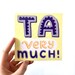 Cute Thank You Card, Funny Thank You Card / Thanks Note Card / Ta Card ...
